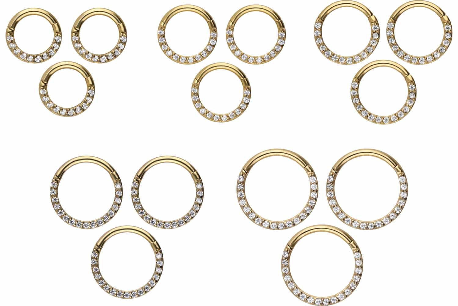 SET Surgical steel segment ring clicker SETTED CRYSTALS | PIERCINGLINE